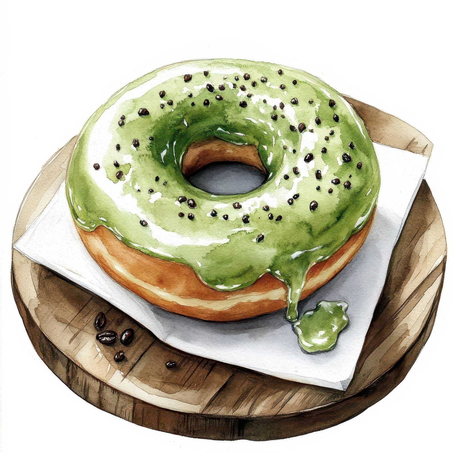 10 Donut and Coffee Clipart, Printable Watercolor Clipart, Junk ...