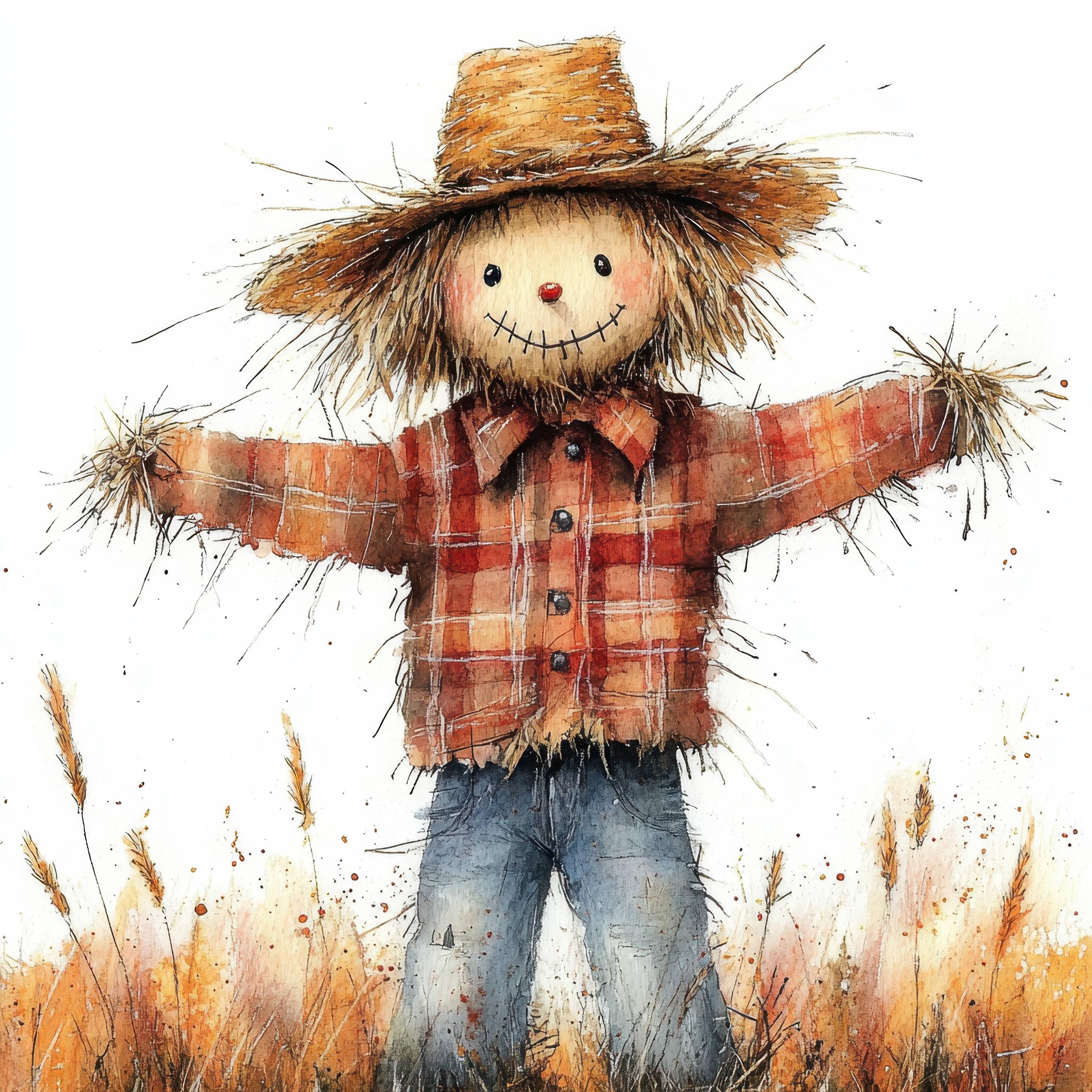 16 Cute Scarecrow Clipart, Paper Craft, Scarecrow Clipart, Printable ...