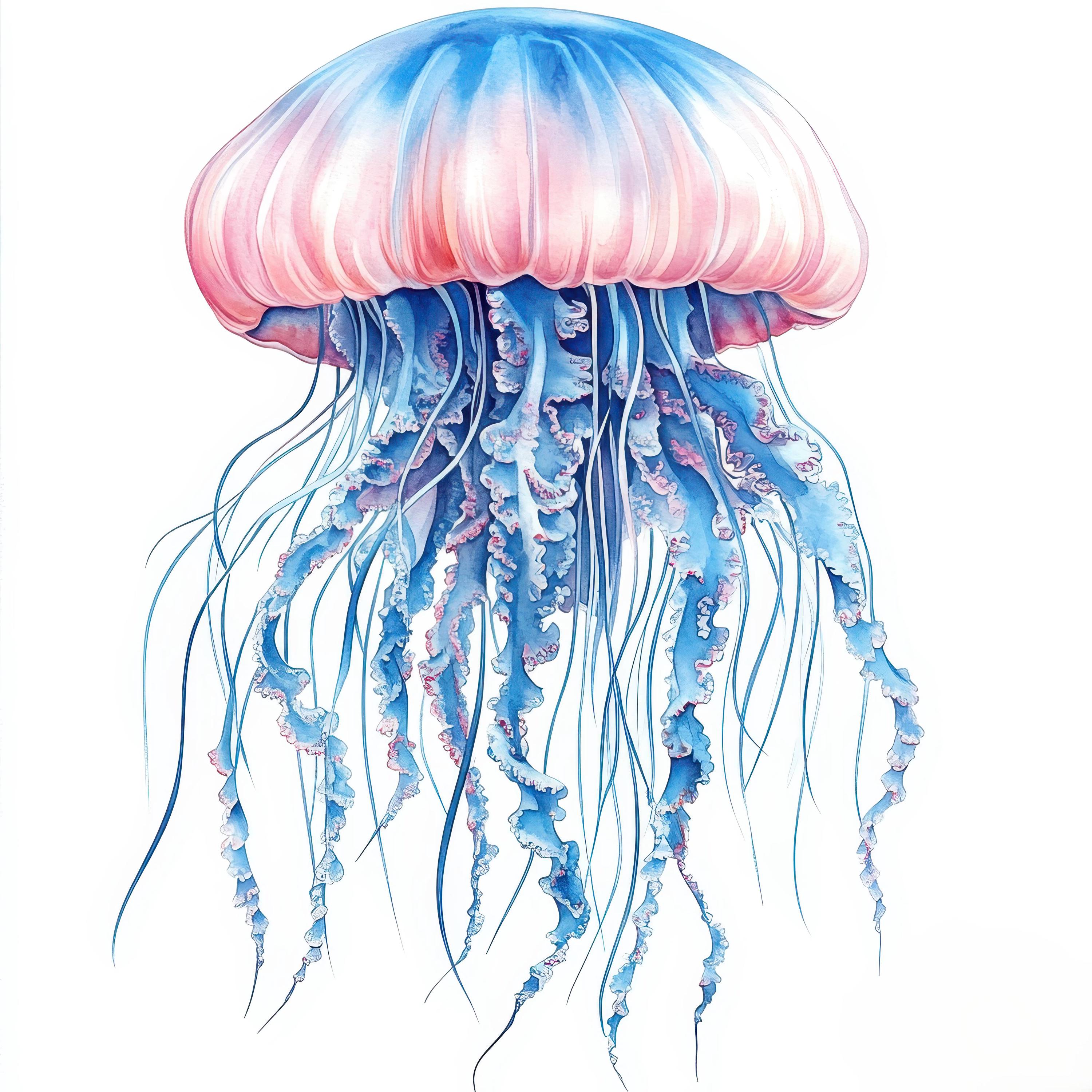 10 Jellyfish Clipart, Sea Jelly, Junk Journal, Printable Watercolor ...