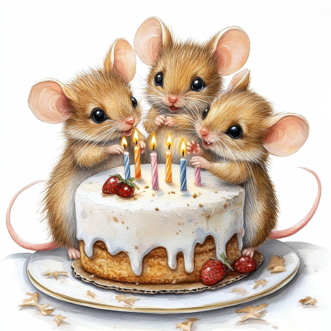 10 Mice Family Party Clipart, 10 High Quality Jpgs, Digital Download ...