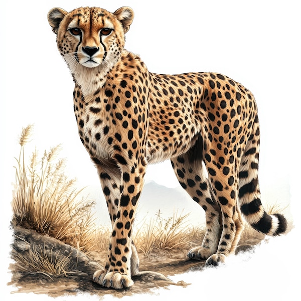 Watercolor Cheetah - Etsy UK
