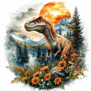 10 T Rex Clipart, Digital Download, Printable Watercolor Clipart, High ...