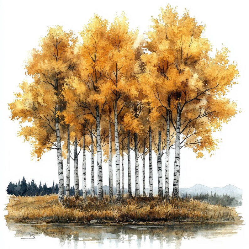 10 Forest Birch Trees Papers, 10 High Quality Jpgs, Digital Download ...
