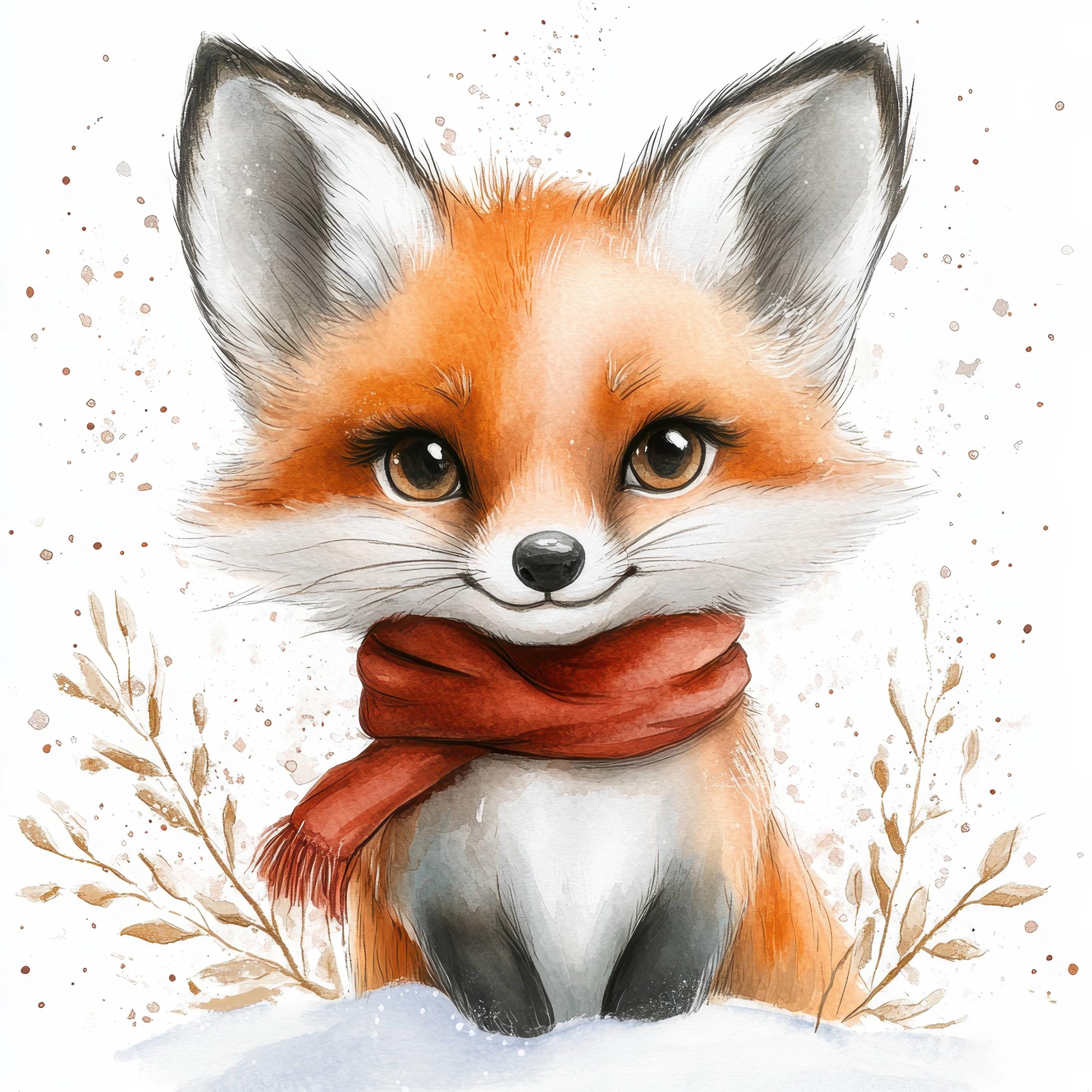 10 Baby Cute Fox Clipart, Watercolor Clipart, Baby Shower Clipart, Baby ...
