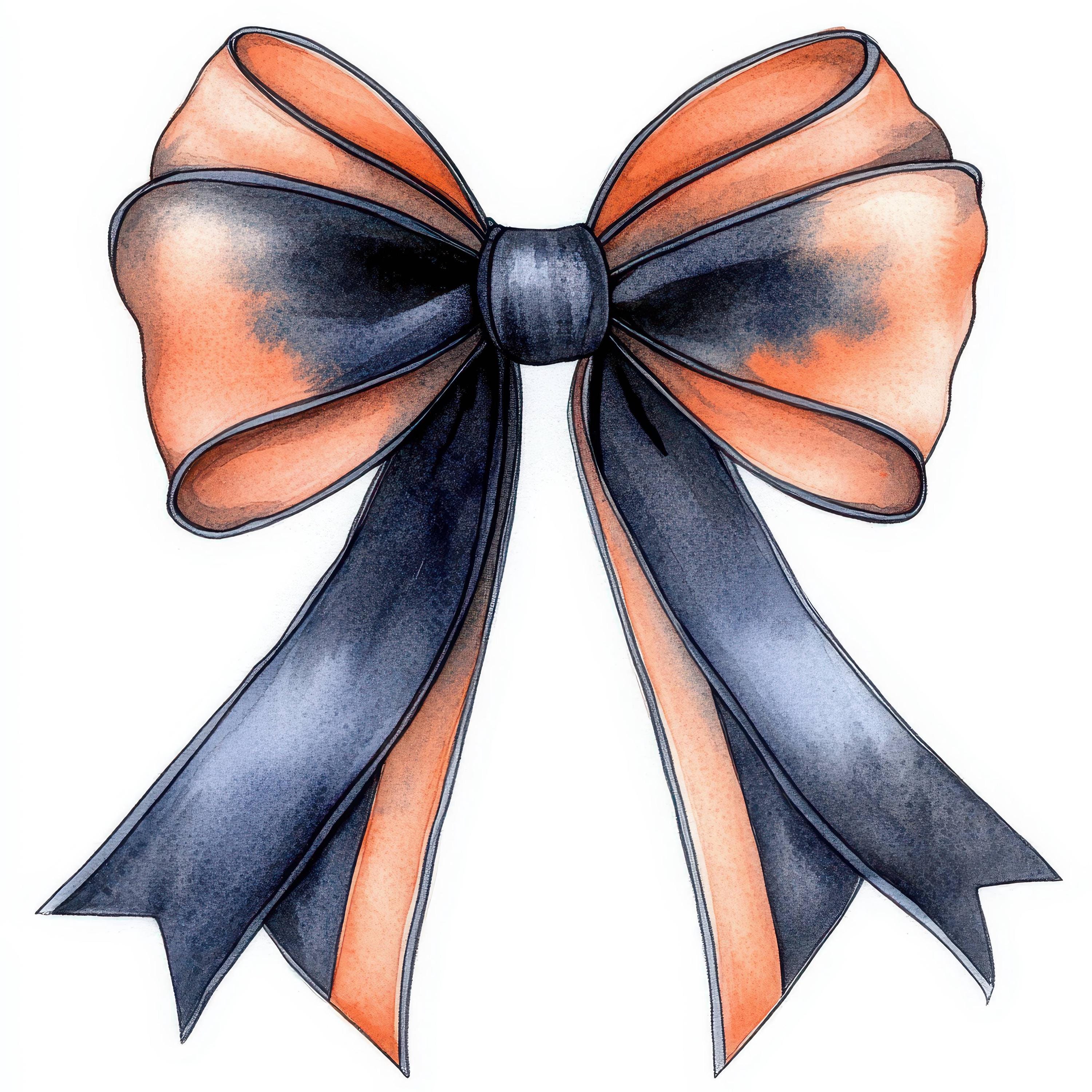10 Black Bow Clipart, Printable Watercolor Clipart, Paper Craft, High ...