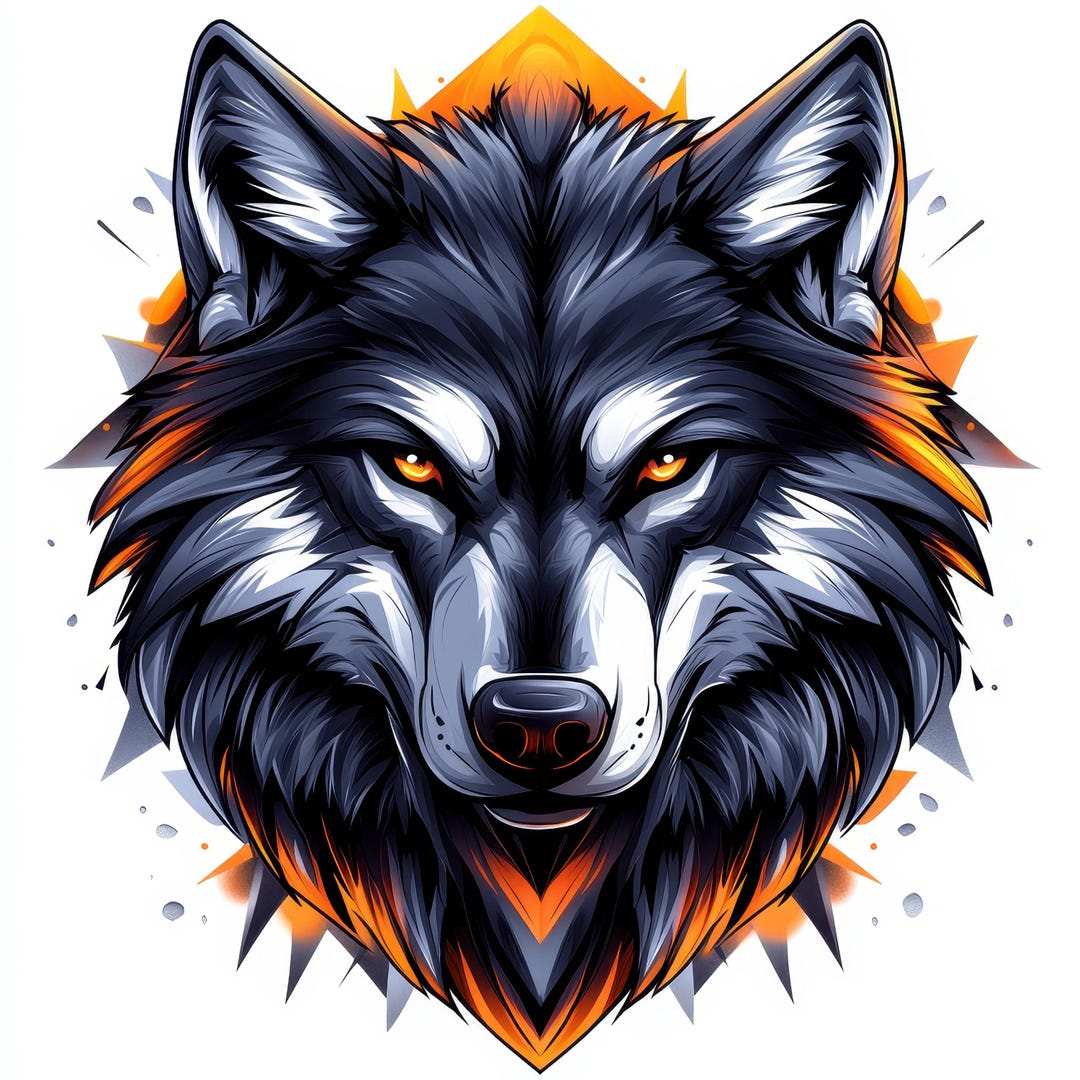 10 Graffiti Wolf Clipart, Abstract Wolf, Printable Watercolor Clipart ...