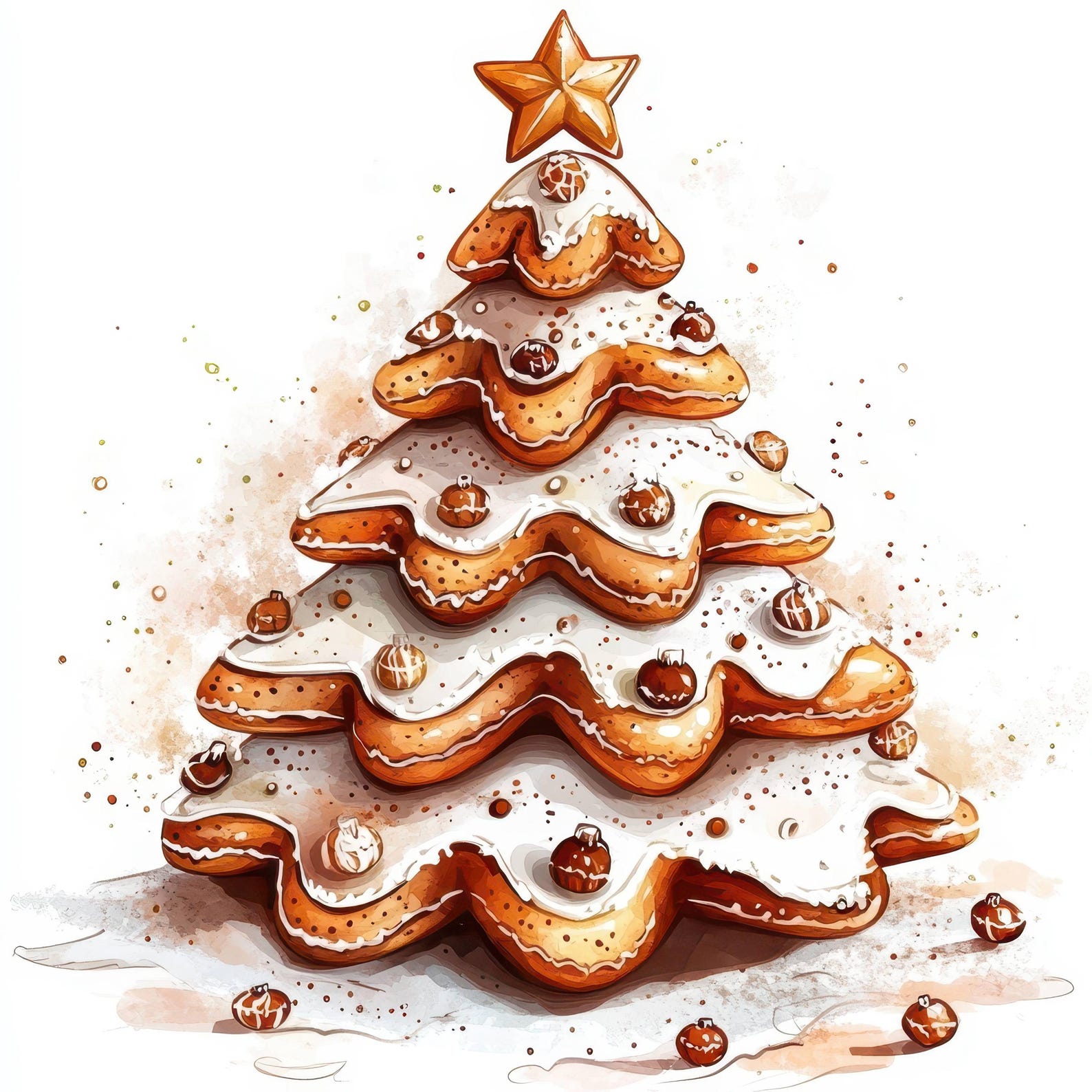 12 Christmas Gingerbread Tree Clipart, Gingerbread Tree, Paper Craft ...