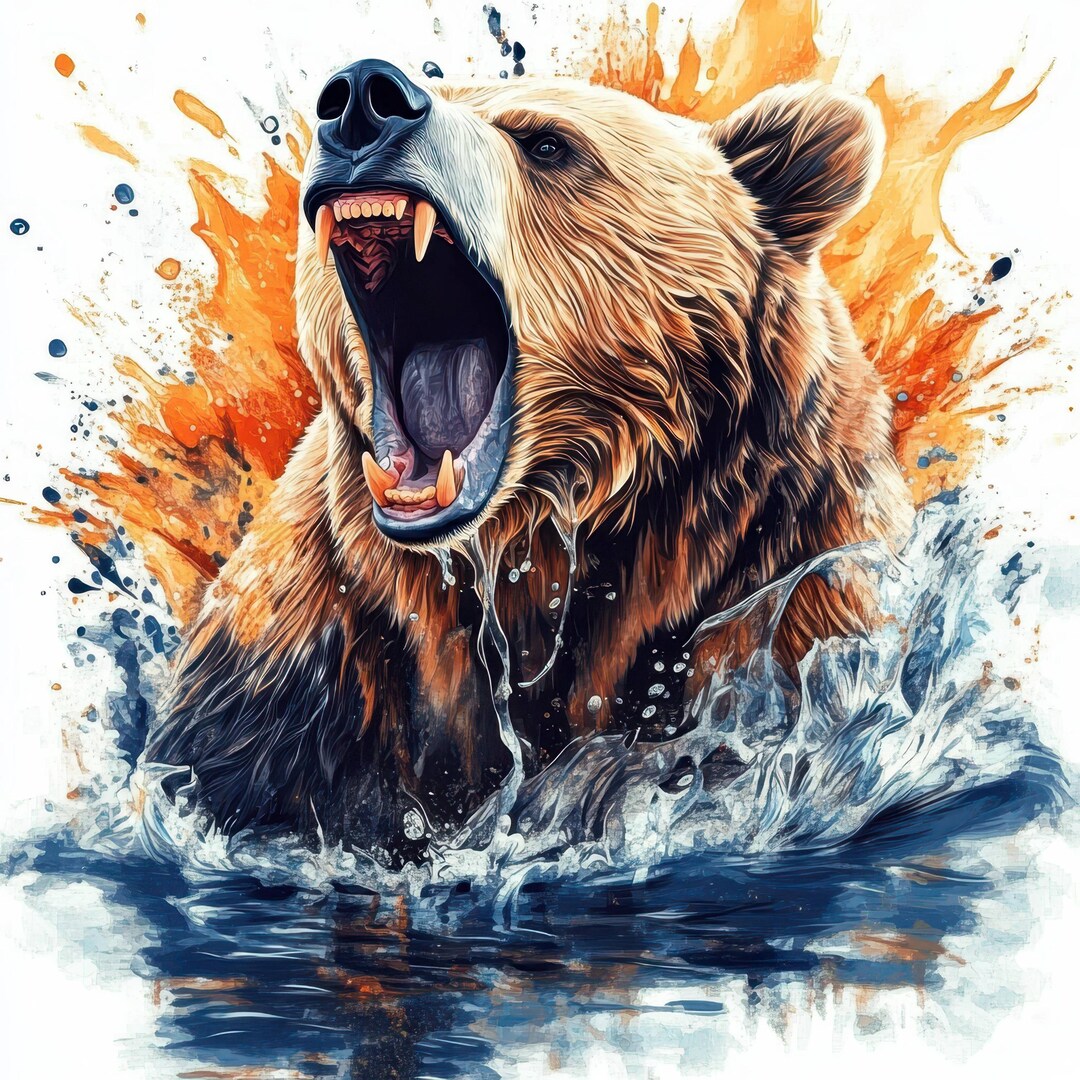 10 Roaring Bear Clipart 2, 10 High Quality Jpgs, Digital Download, Bear ...