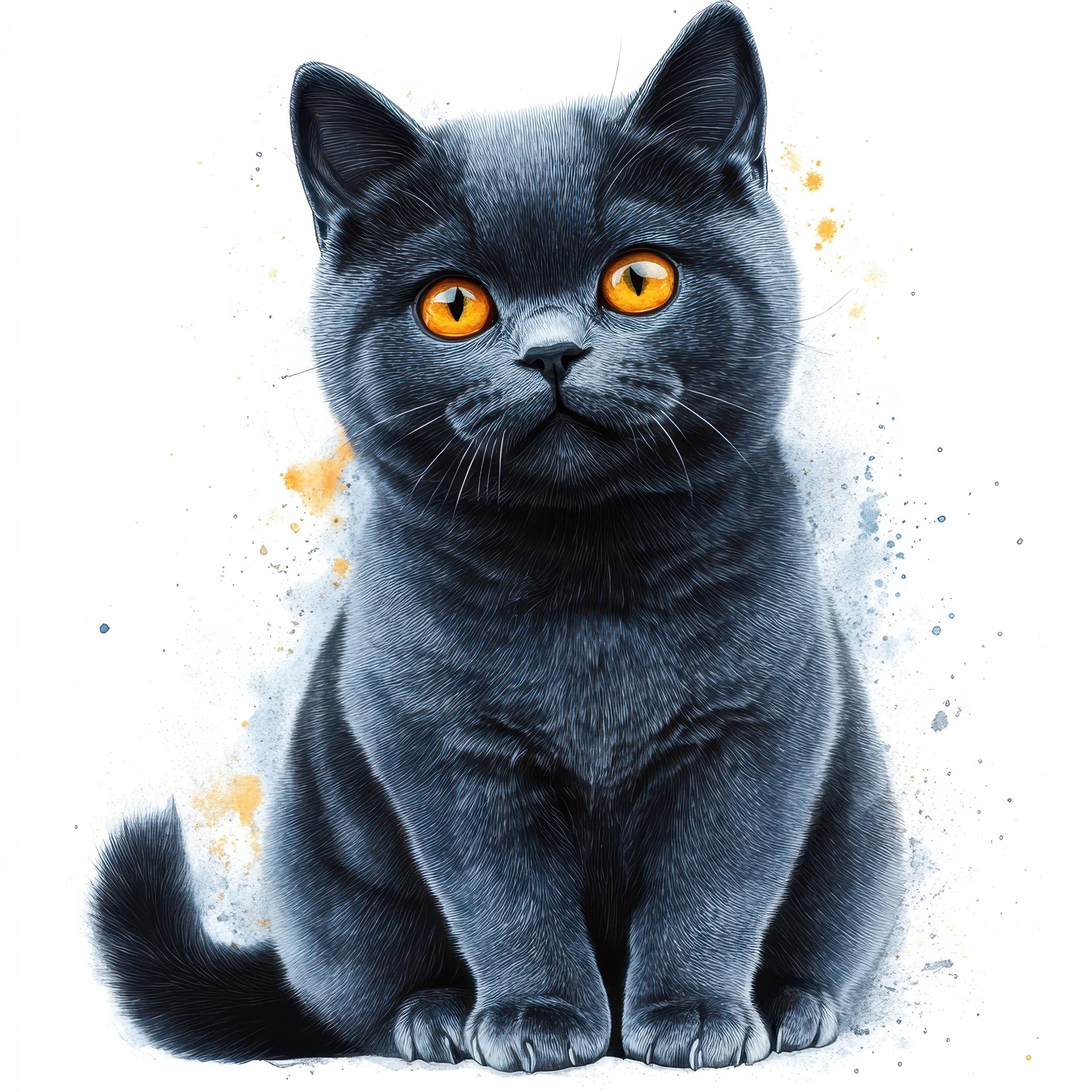 10 British Shorthair Cats Clipart, Digital Download, Card Making, 10 ...
