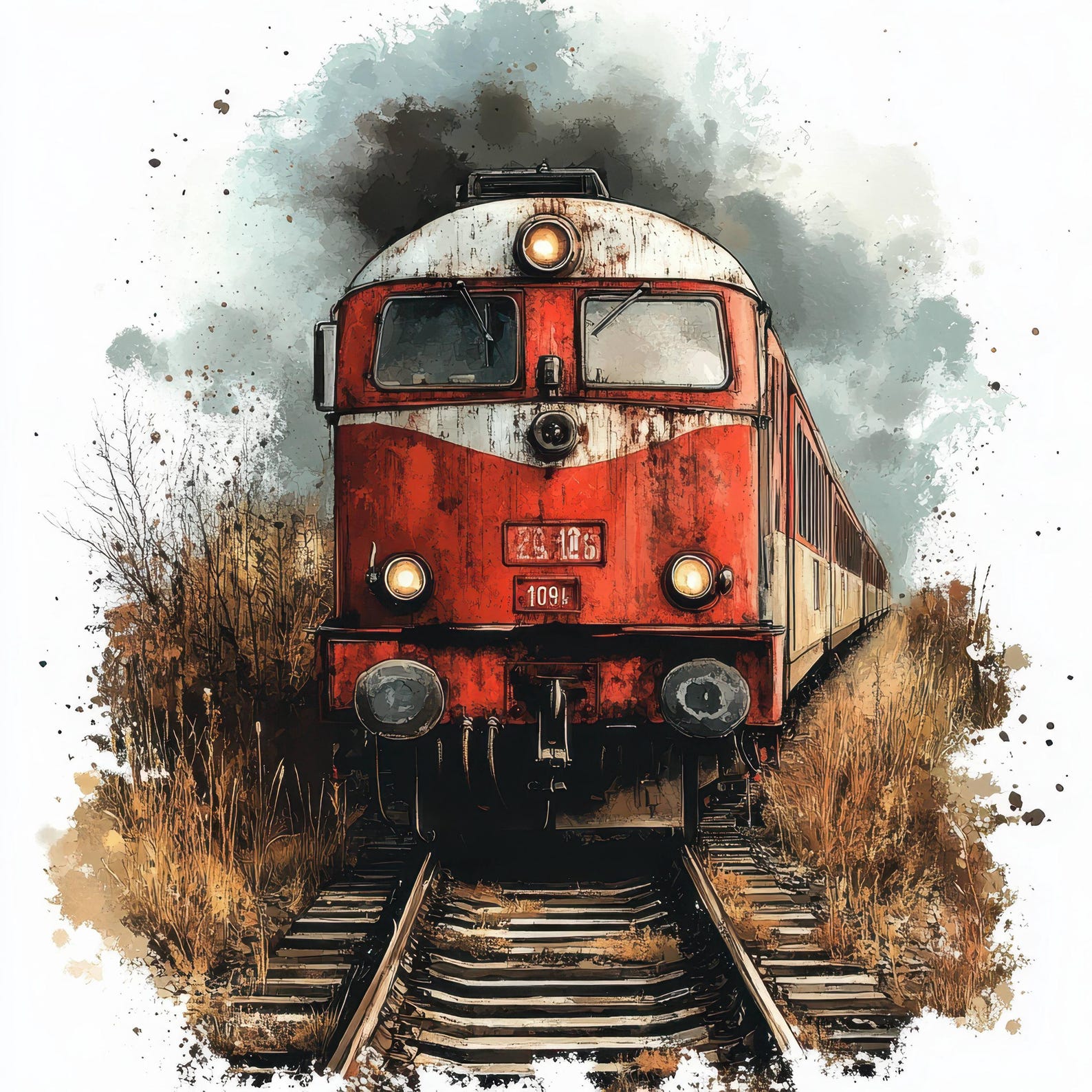 10 Abandoned Train Clipart, Scrapbooking, Junk Journal, Paper Craft ...
