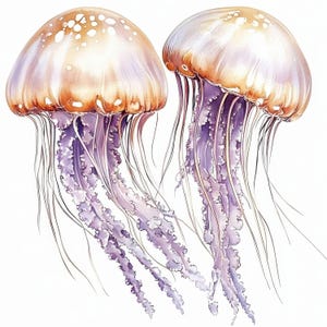 10 Jellyfish Clipart, Sea Jelly, Junk Journal, Digital Paper Craft ...