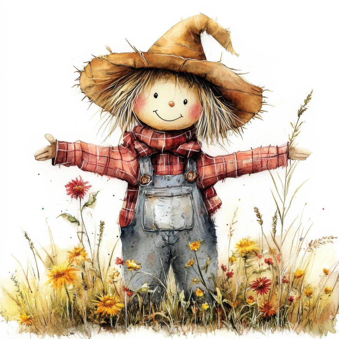 16 Cute Scarecrow Clipart, Paper Craft, Scarecrow Clipart, Printable ...
