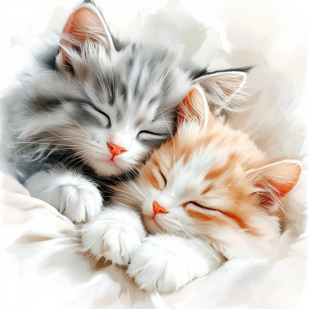 10 Cat and Kitten Clipart, Printable Watercolor Clipart, Paper Craft ...