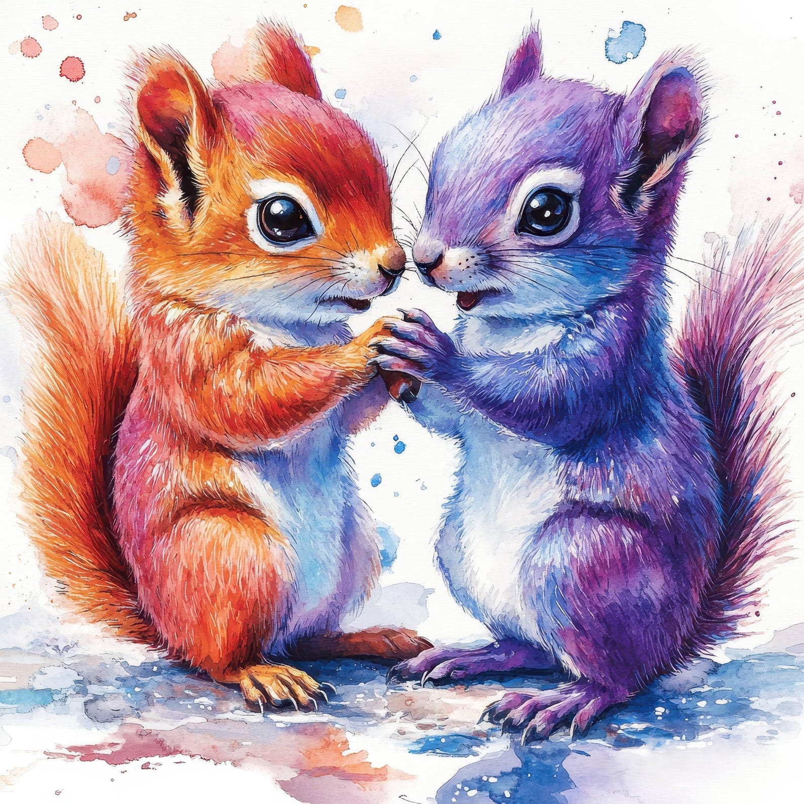 10 Watercolor Squirrels Clipart, 10 High Quality Jpgs, Digital Download ...