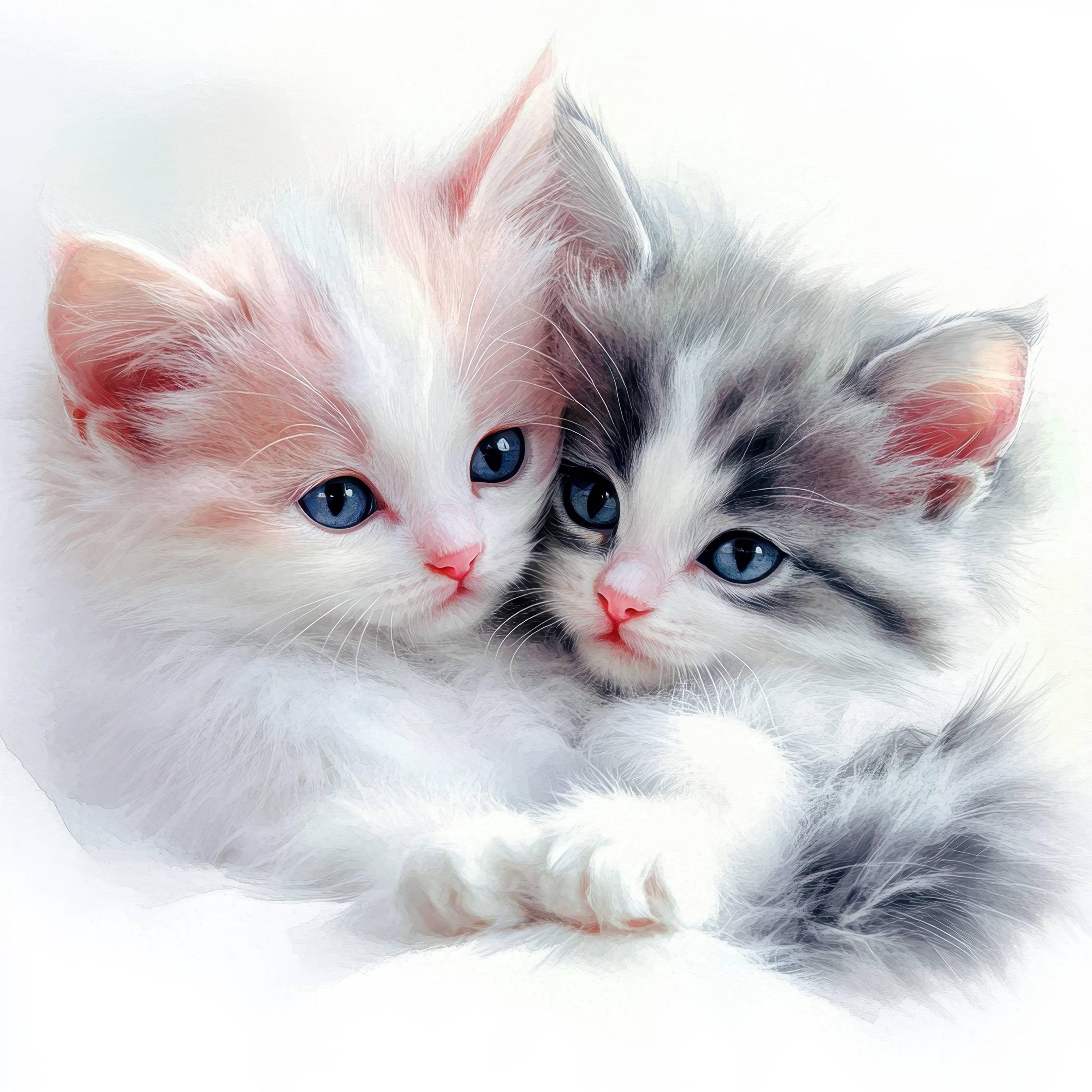 10 Cat and Kitten Clipart, Printable Watercolor Clipart, Paper Craft ...