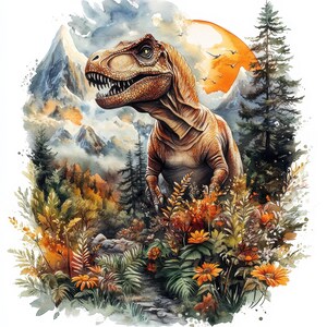 10 T Rex Clipart, Digital Download, Printable Watercolor Clipart, High ...