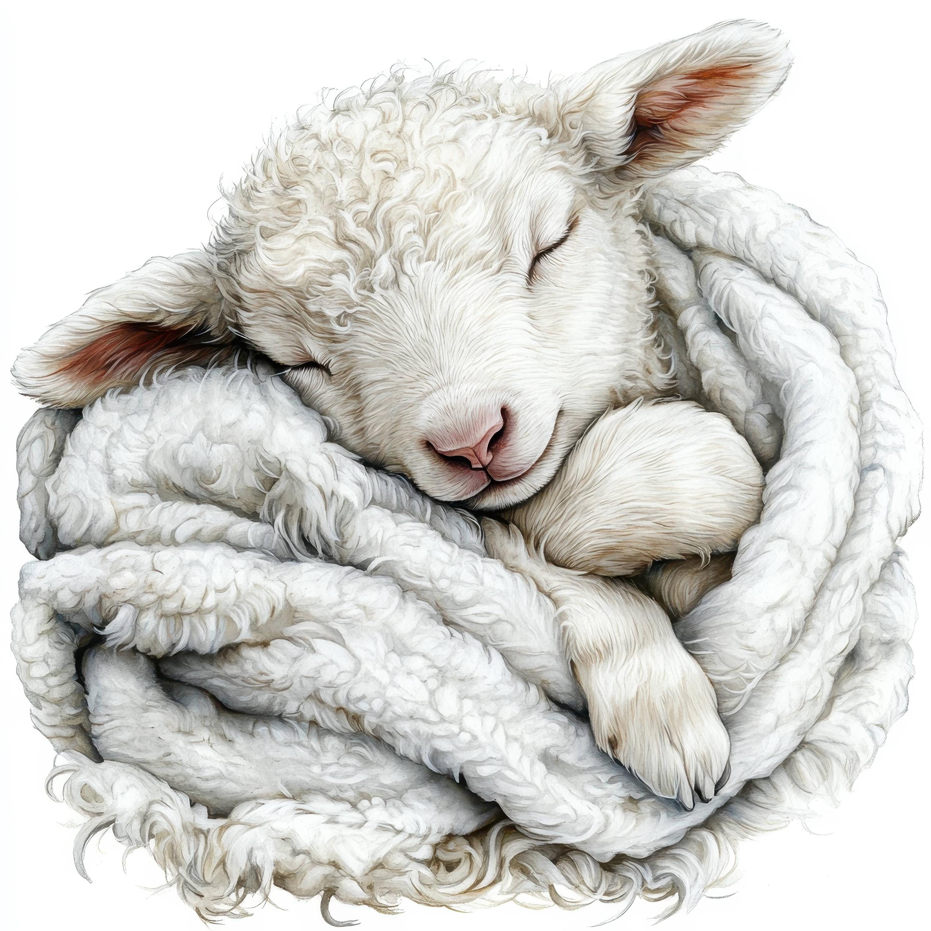 10 Cute Baby Lamb Clipart, Watercolor Sheep Clipart, Junk Journal ...