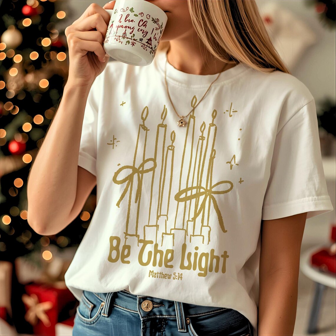 Be the Light Christian Christmas PNG, Faith Quote Shirt Design ...