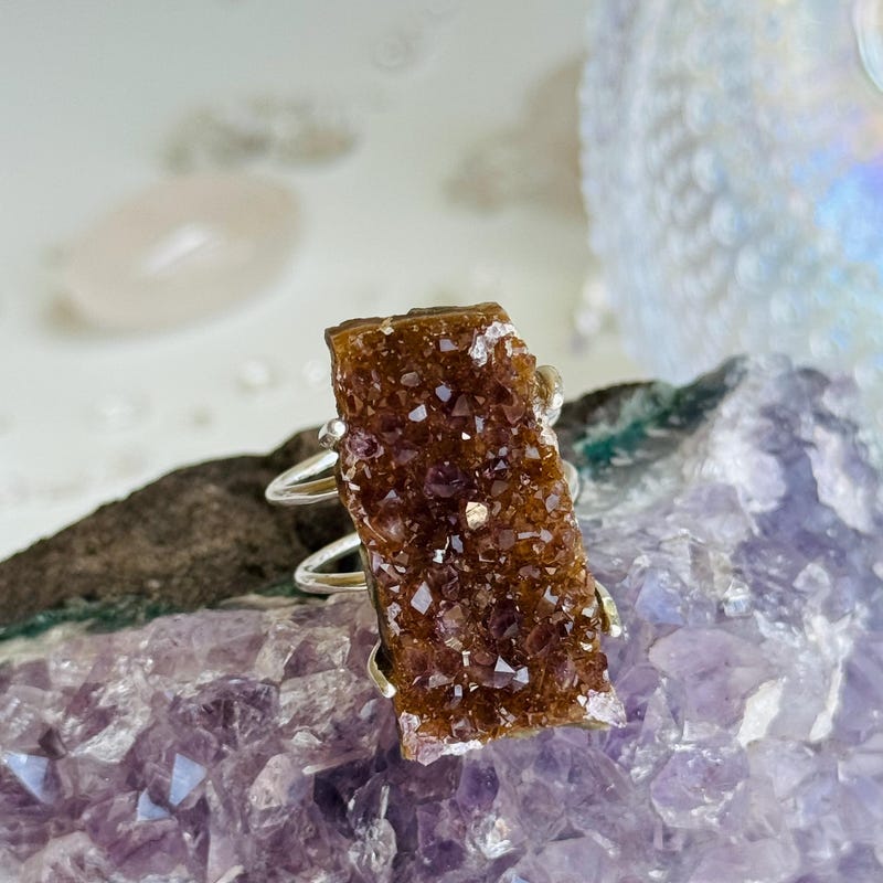 Druzy Quartz Ring - Etsy