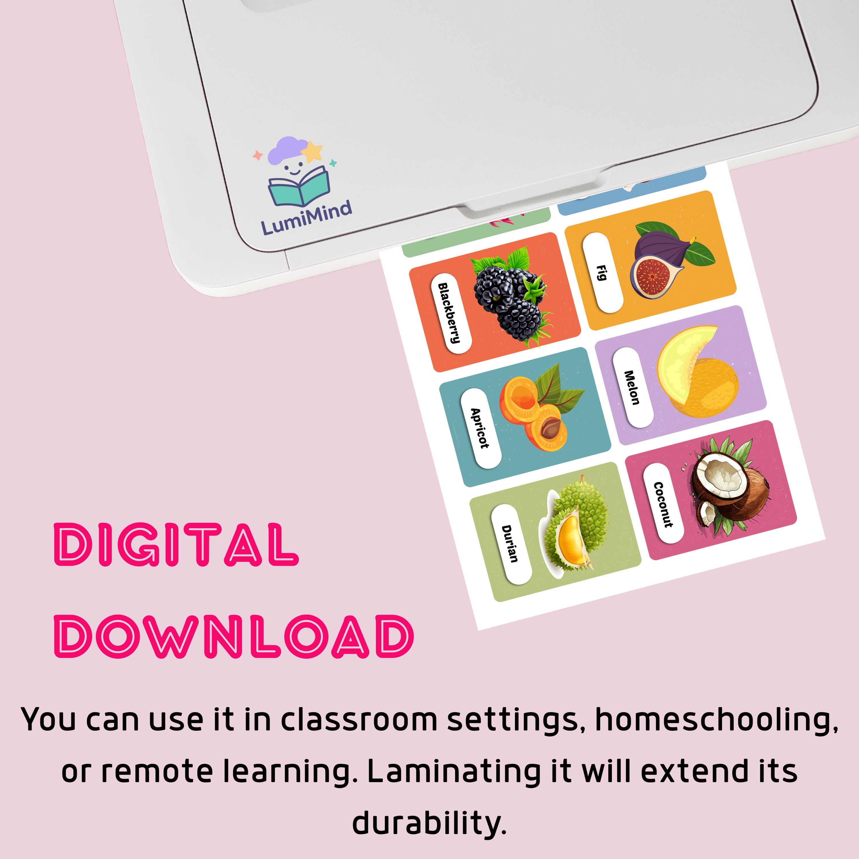 Printable/editable Fruits Flashcards for Kids/32x Watercolour FRUIT ...