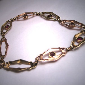 Rare Antique Ruby Bracelet Art Deco Green Rose Gold Vintage | Etsy
