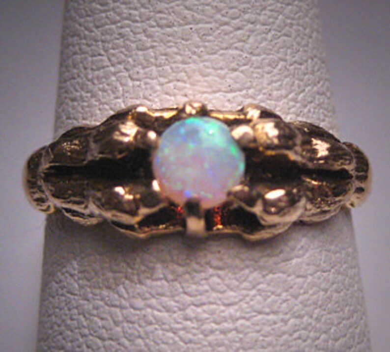 Antique Australian Opal Wedding Ring Victorian Band 14k Gold Etsy