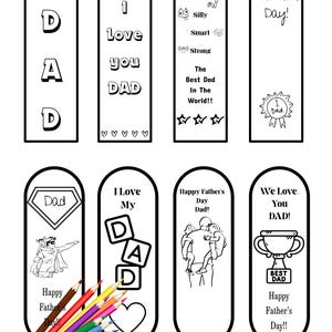 Eight Bookmark Designs to Cut Out, Color, and Give to Dad on Father's ...