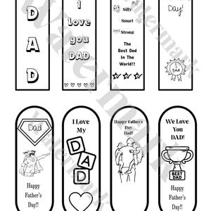 Eight Bookmark Designs to Cut Out, Color, and Give to Dad on Father's ...