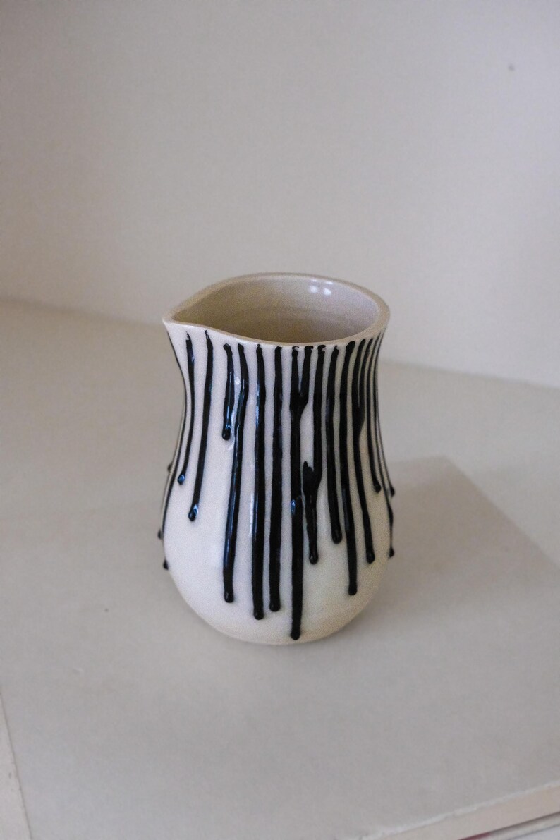 Artist Signed Dripping Glaze Pitcher Vase - Etsy
