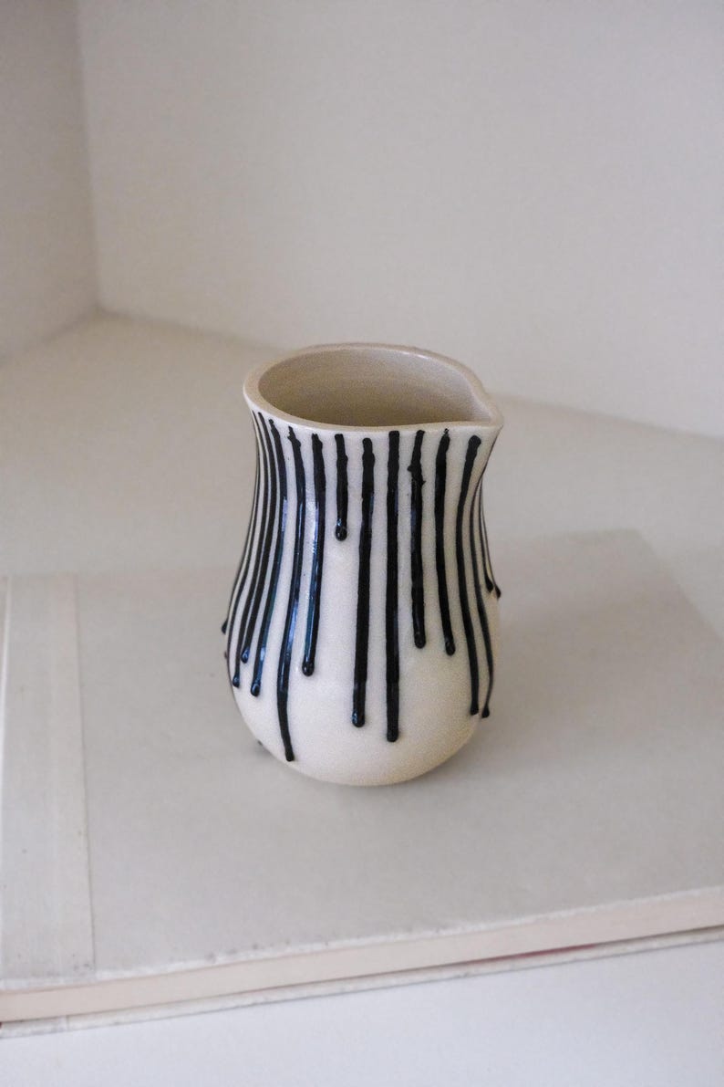 Artist Signed Dripping Glaze Pitcher Vase - Etsy