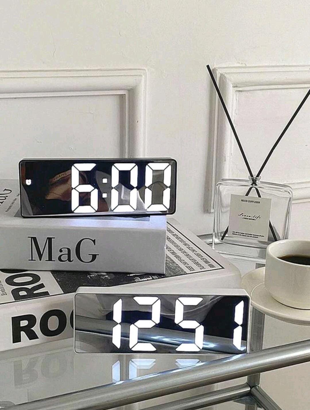 Stylish LED Mirror Digital Clock Perfect for Bedrooms and Offices - Etsy