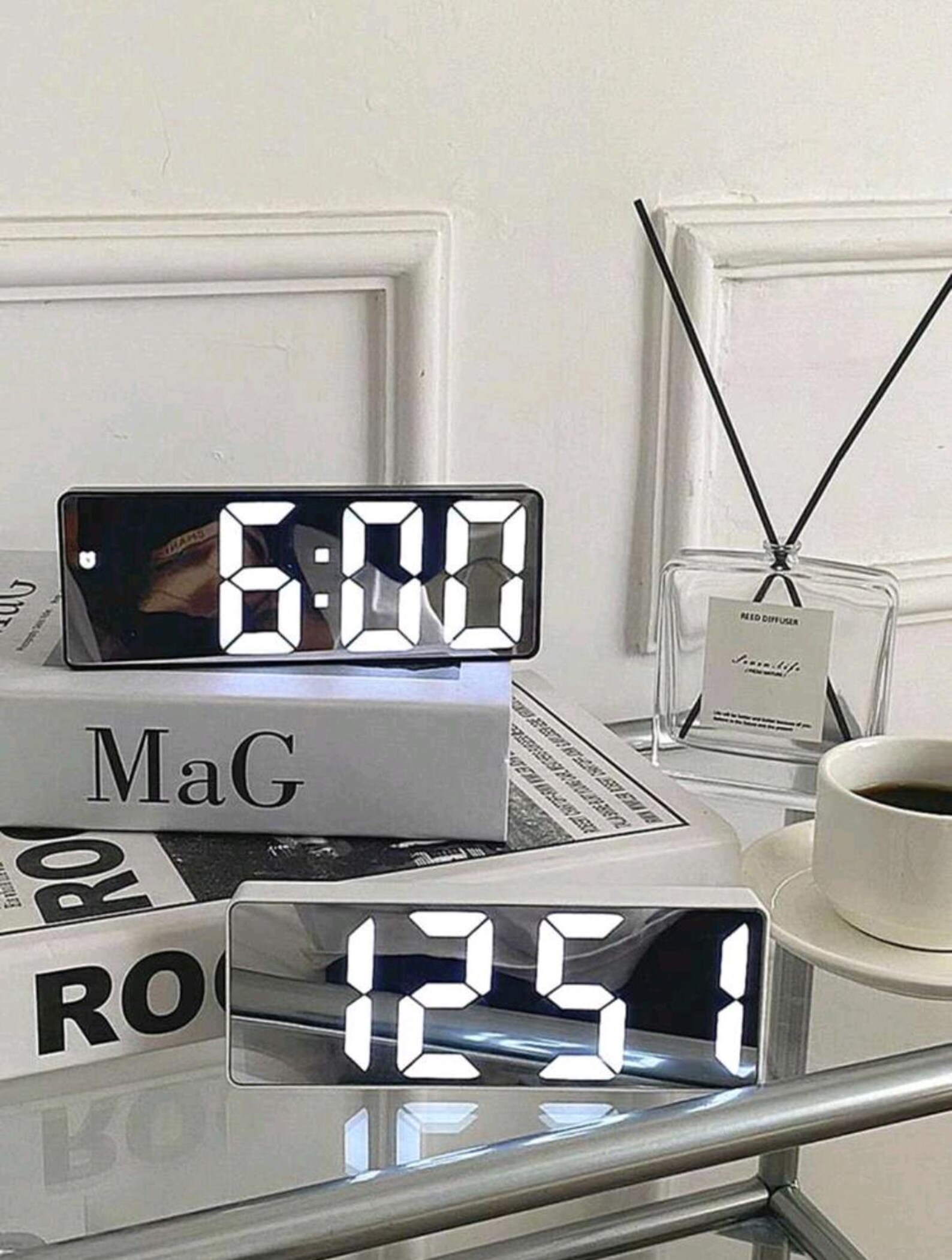 Stylish LED Mirror Digital Clock Perfect for Bedrooms and Offices - Etsy