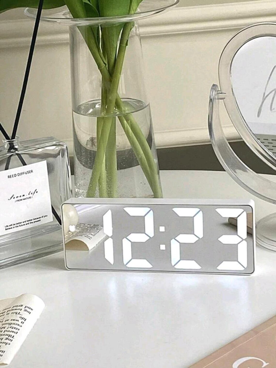 Stylish LED Mirror Digital Clock Perfect for Bedrooms and Offices - Etsy