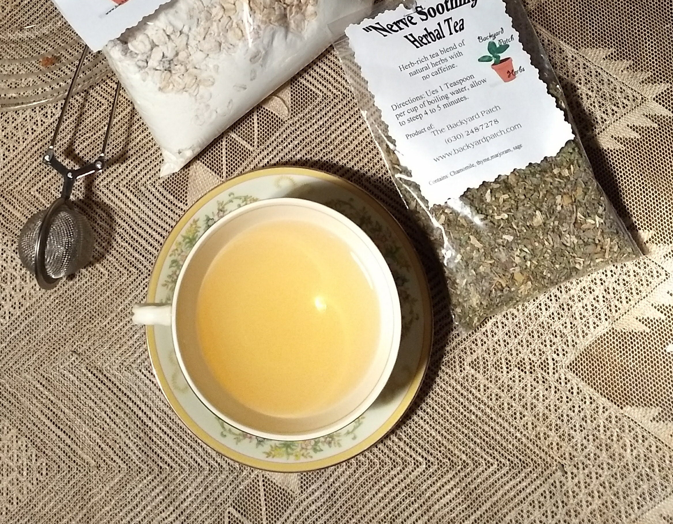 Nerve Soothing Loose Herbal Tea, Chamomile, Thyme, Marjoram, Sage ...