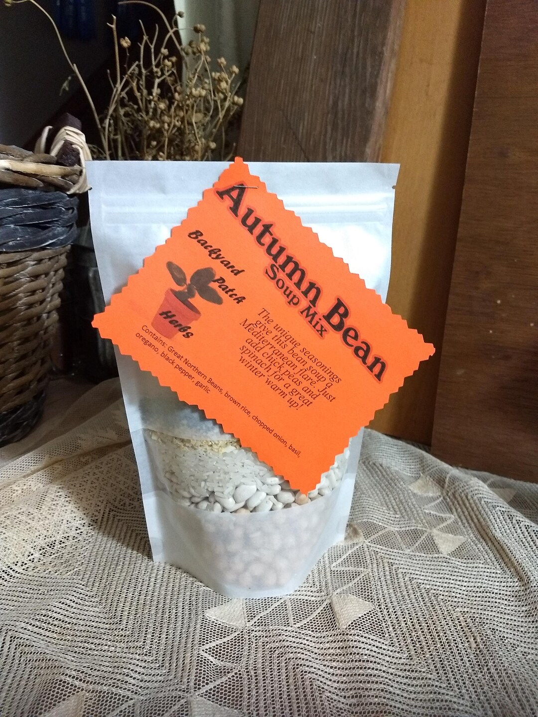 Autumn Bean Soup Mix: Organic Vegan Soup With Chickpeas & Brown Rice - Etsy