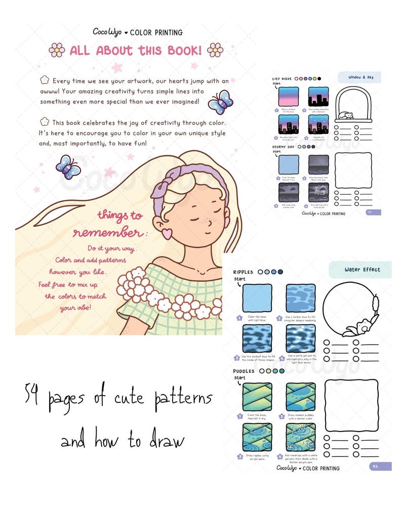 How to Draw Patterns Coco Wyo Coloring Book Cozy Friends - Etsy Australia