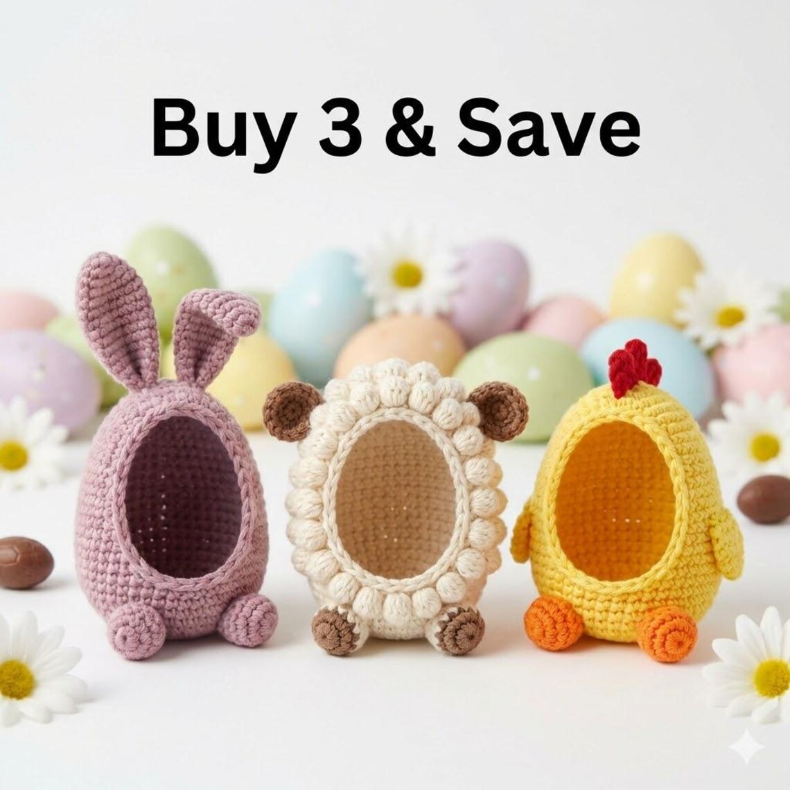 Crochet Bunny Egg Cozy Pattern PDF, Easter Egg Holder, Kinder Egg Cozy ...