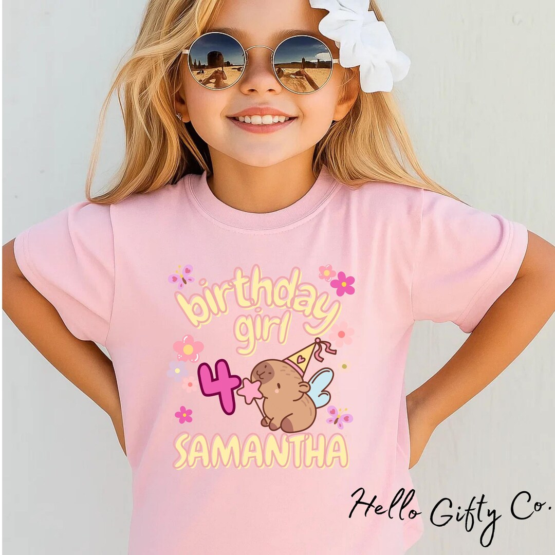 Personalized Birthday Girl Capybaras Shirt, Animal Lover Shirt, Gift ...