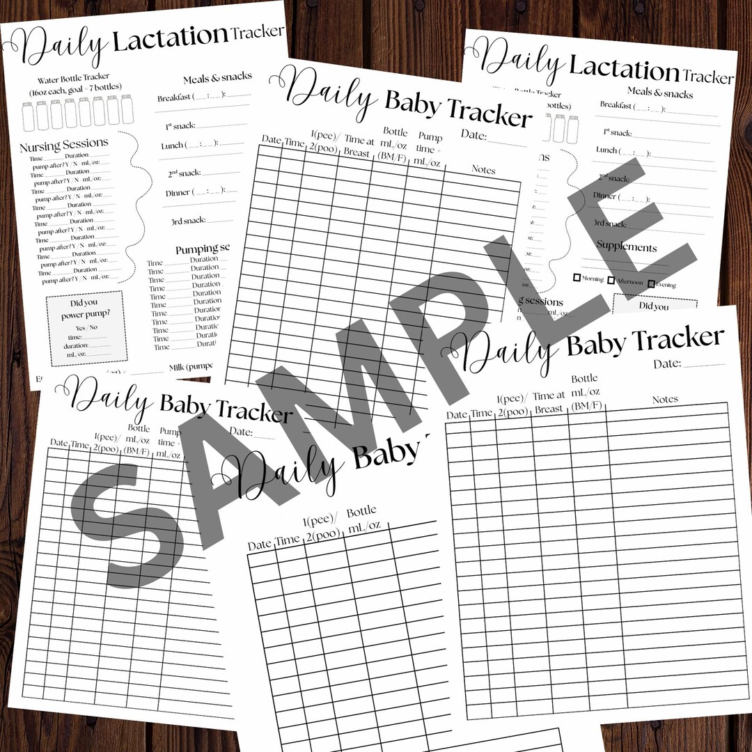 Lactation and Baby Tracker Printable | Breastfeeding, Pumping, Diaper ...