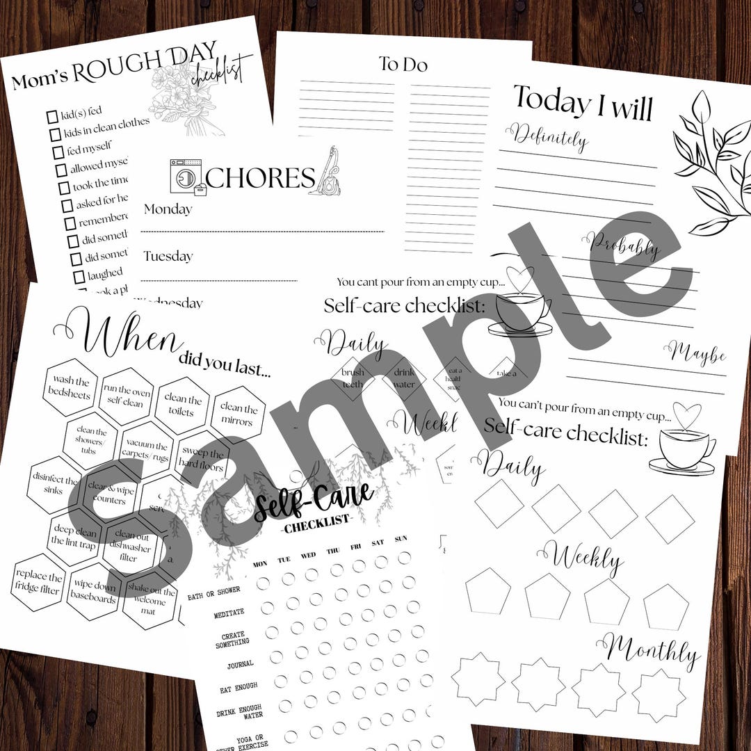 Mom Life Reset Printable Pack | 8-page Chore, Self-care & Mental Load ...