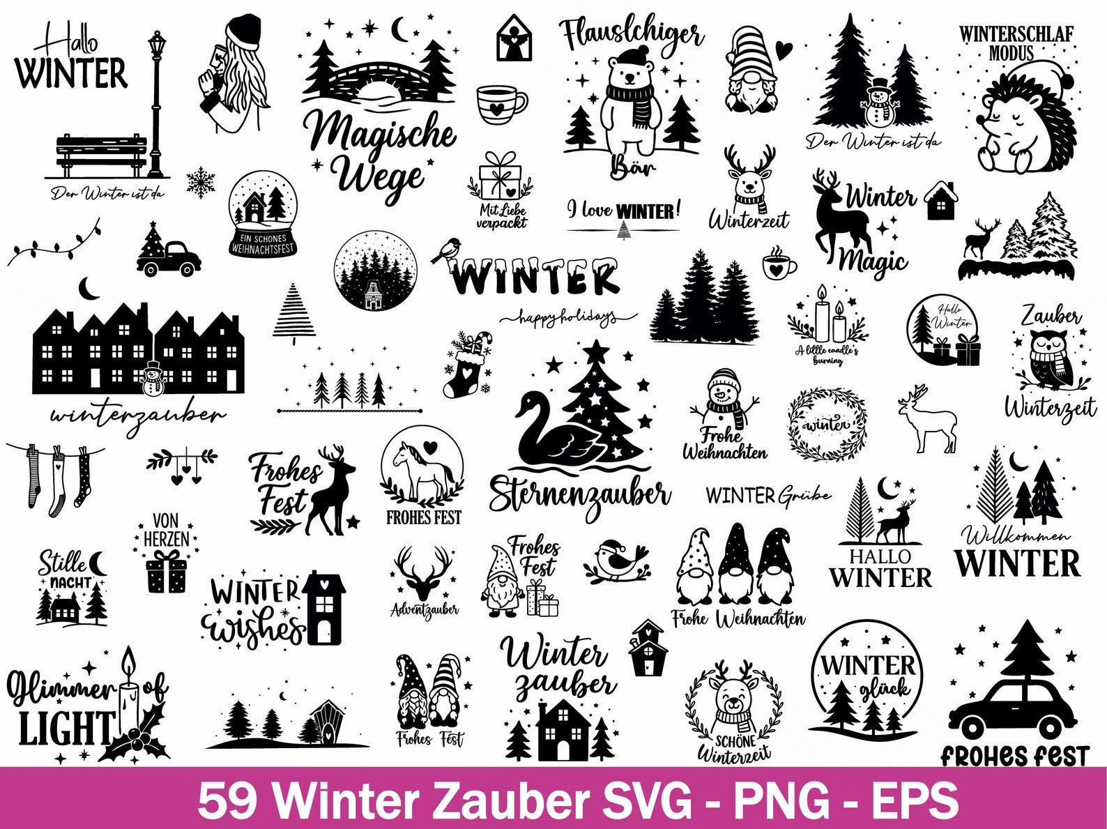 Winter Plotter File Svg , Frohe Fest Svg, Weihnachten Svg, Plotterdatei ...