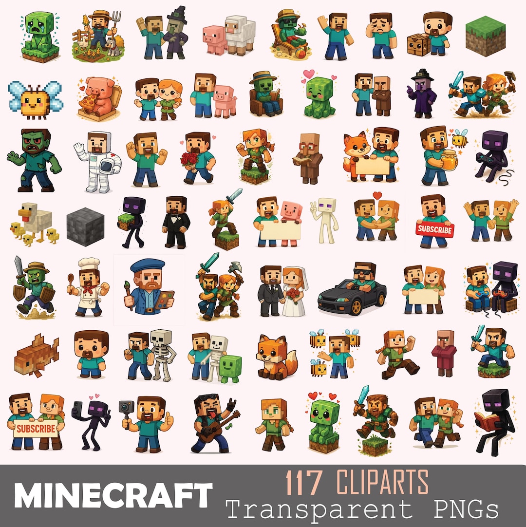 Minecraft Clipart High-res PNG Illustrations, Mine Game Png, Video Game ...