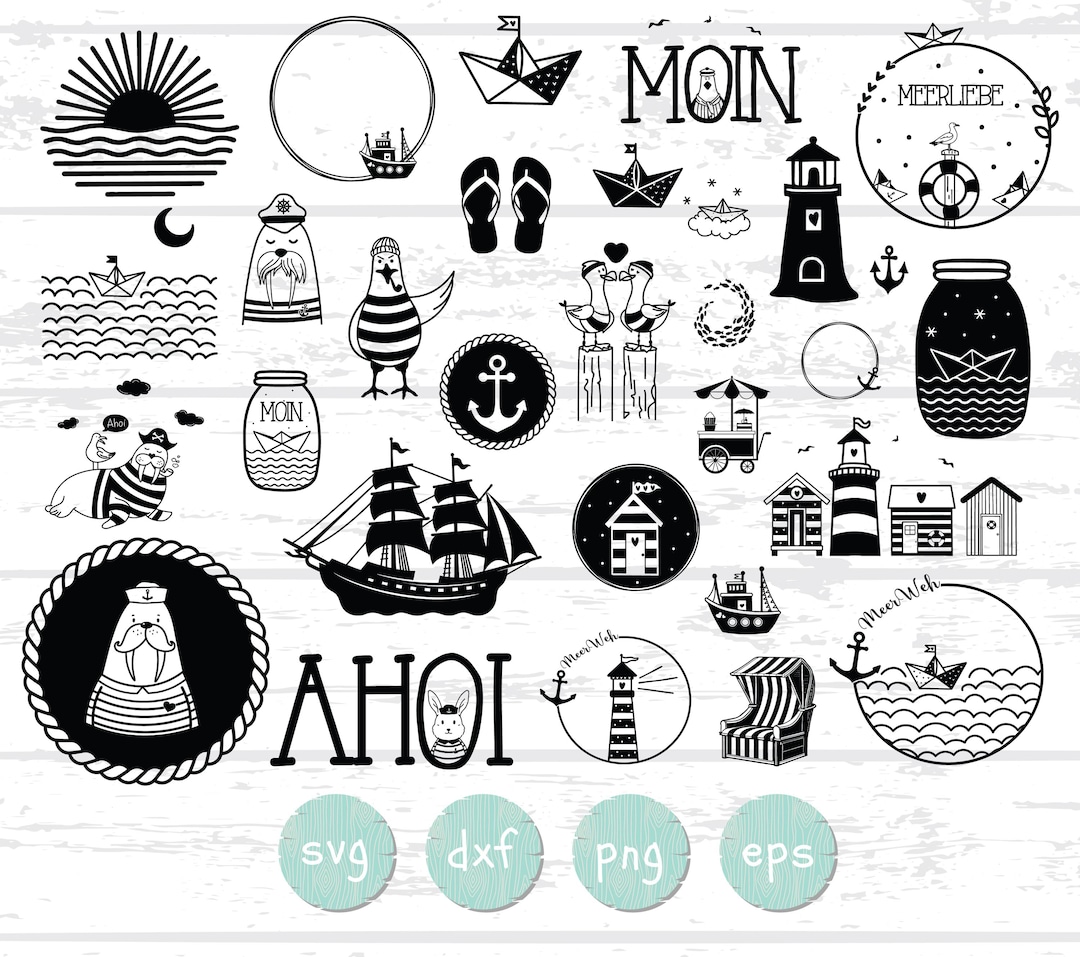 29 Plotter Maritime Svg Seagull Cutting File Cricut Hello Summer Svg ...