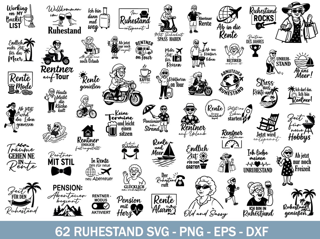 Retirement Svg Bundle, Funny Retired Svg, Ruhestand Svg, Retired T ...
