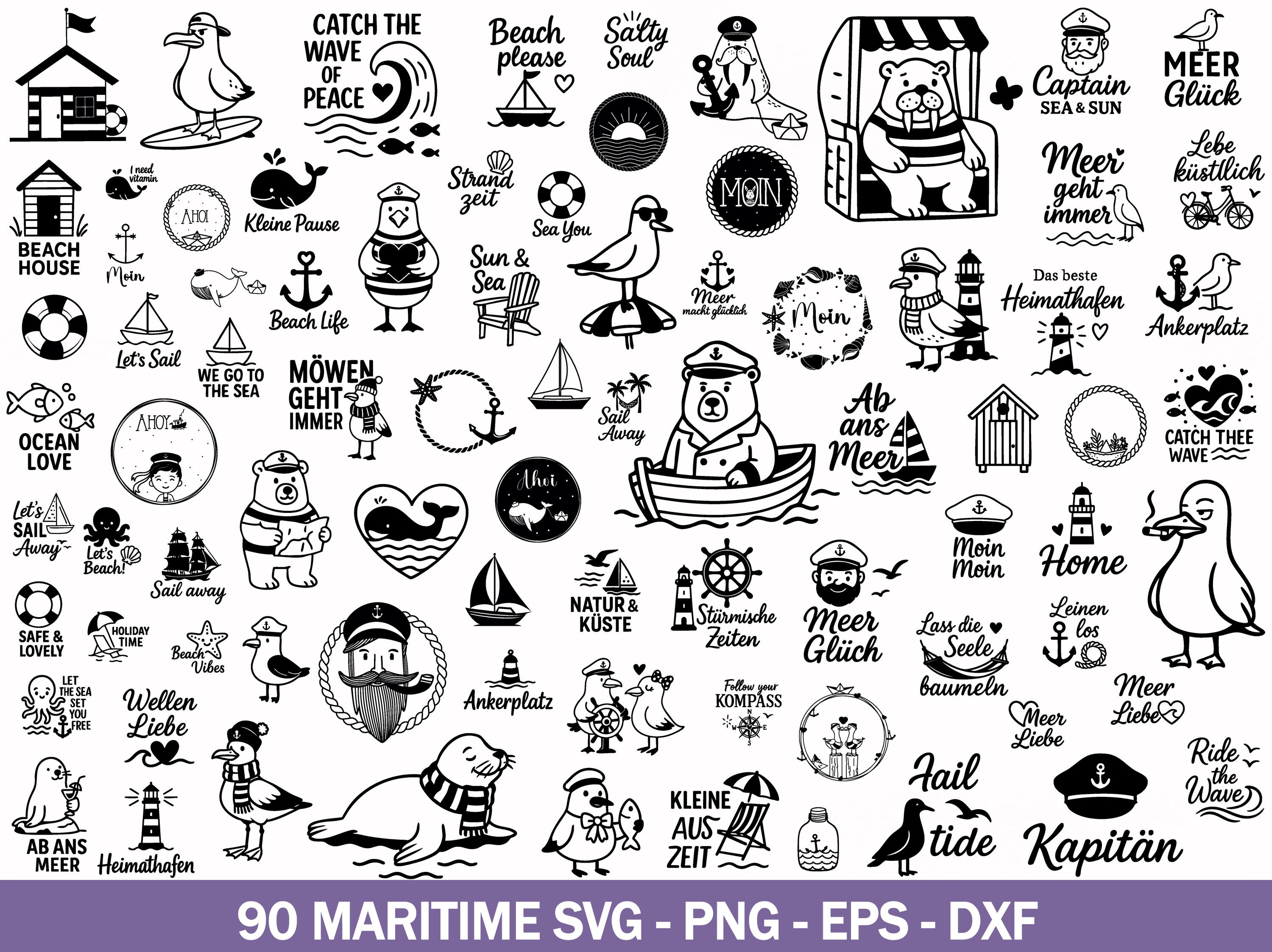 Maritime SVG, Seagull Svg, Anchor Svg, Nautical Svg, Vacation Summer ...