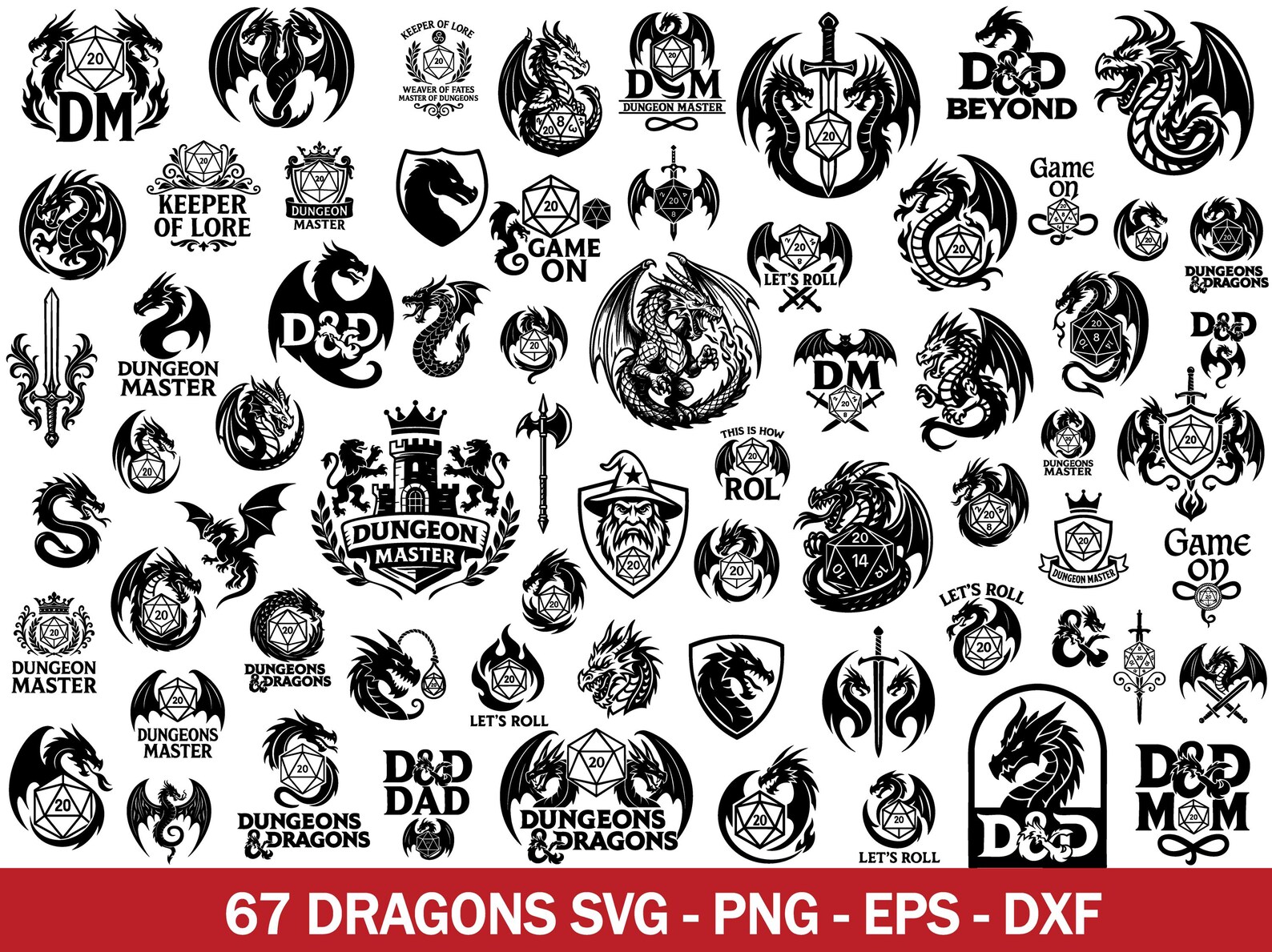 Dungeons and Dragons SVG Bundle, D&D Logo, DND Dice Gift Svg, Dnd ...