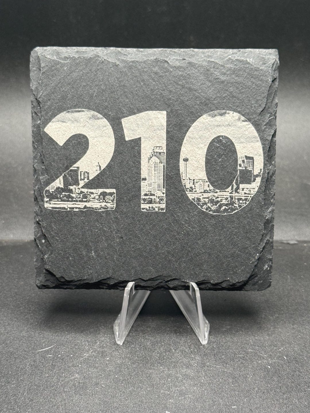 4” Laser Etched Slate Coaster – Custom & Personalized- San Antonio 210 ...