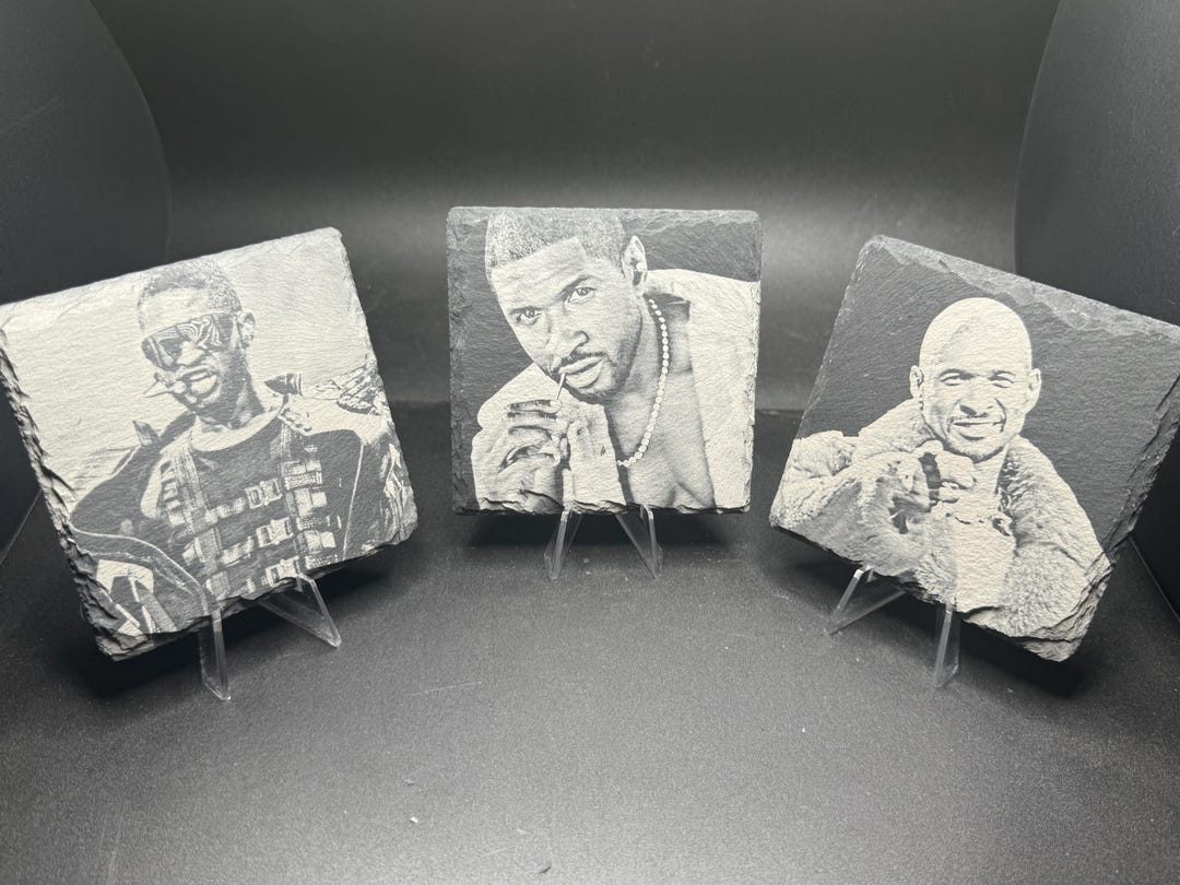 4” Laser Etched Slate Coaster – Custom & Personalized- Usher ...