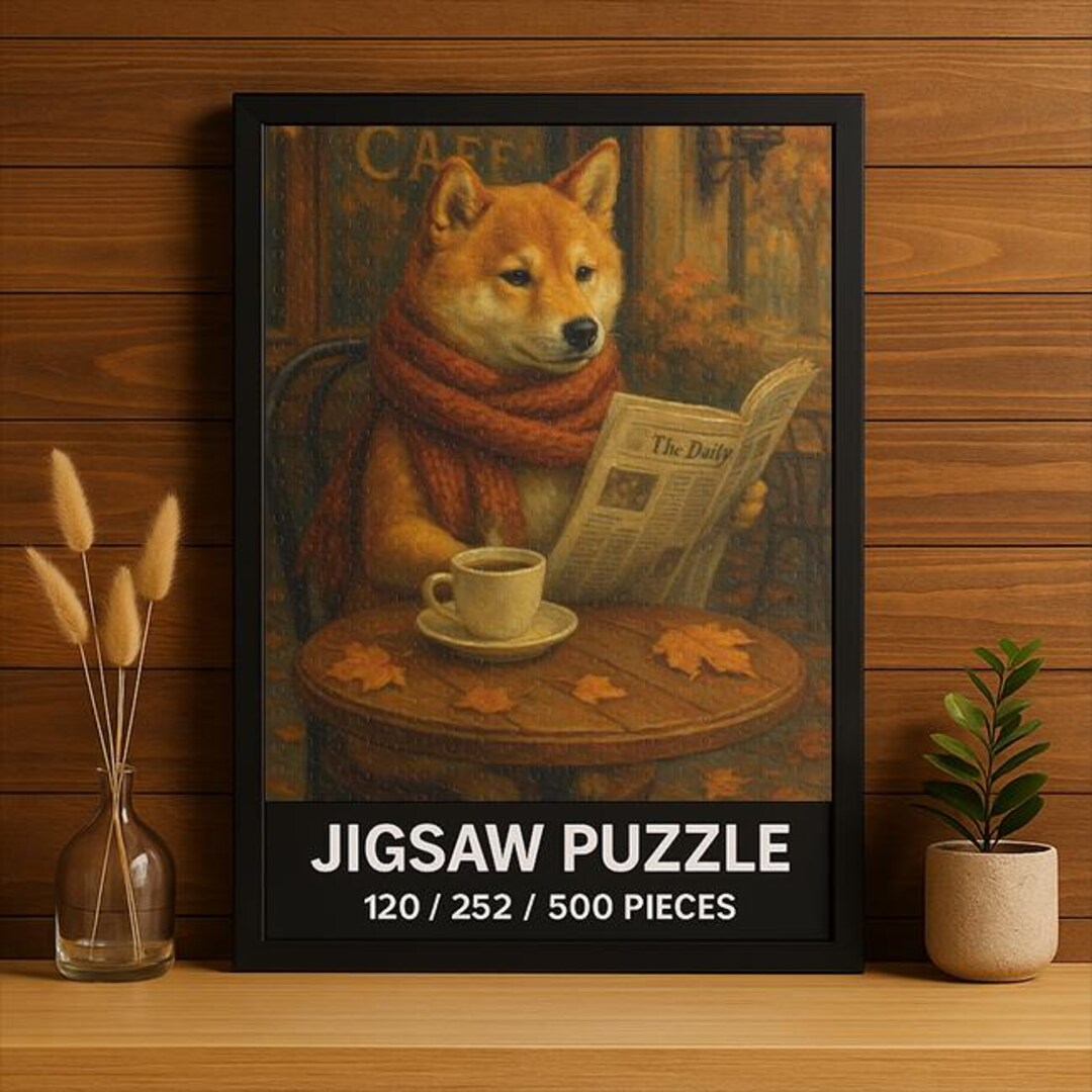 Shiba Chef Jigsaw Puzzle – Funny Cooking Shiba Inu Dog in Stained Glass ...