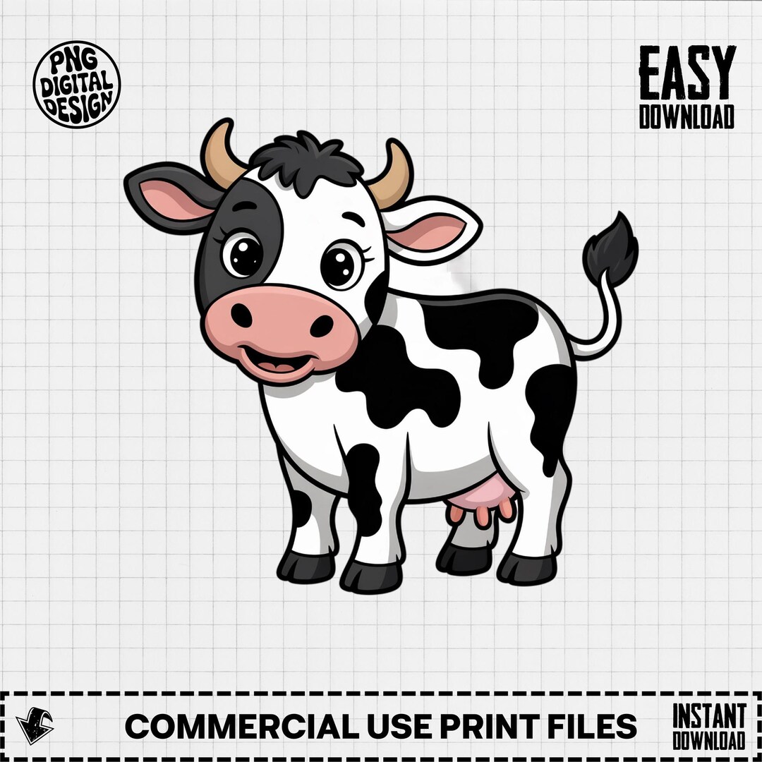 Cute Cow Clipart, Farm Animal Clipart, Baby Nursery Clipart, Barnyard ...